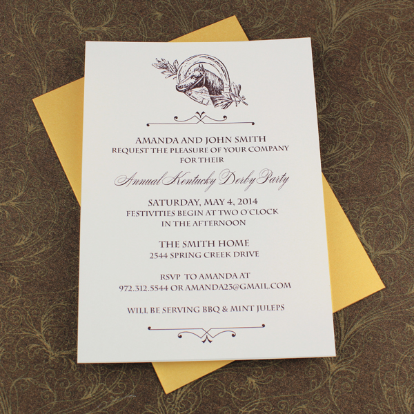 Kentucky Derby Invitation Template Download Print
