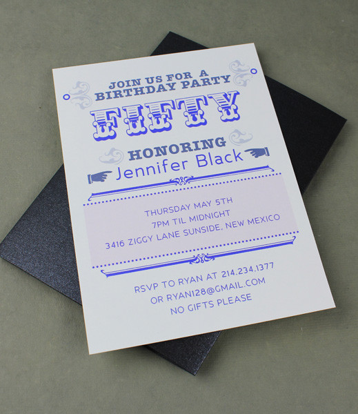 50th Birthday Party Invitation Template Download Print