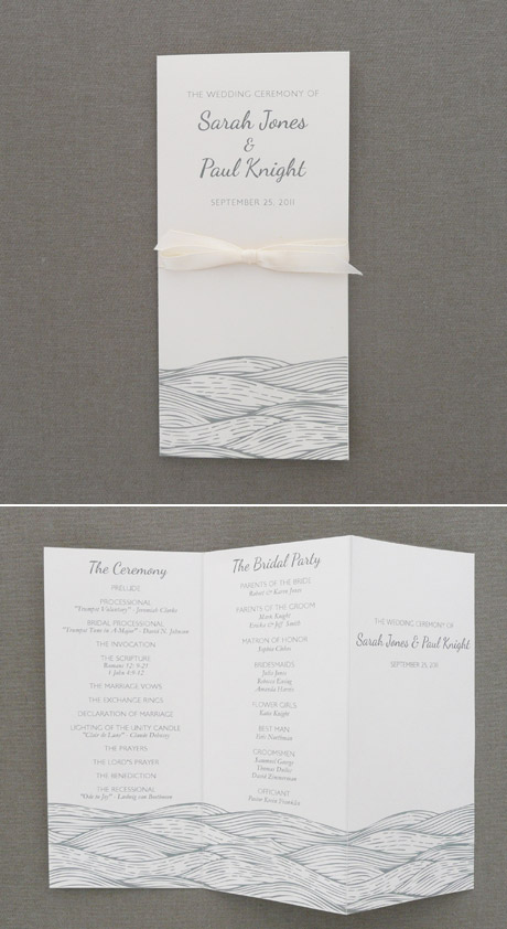 Wedding Program Template Beach Waves Design Download Print