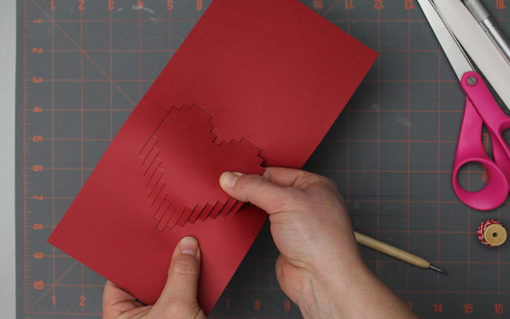 3D Heart Valentine's Card - Free Template