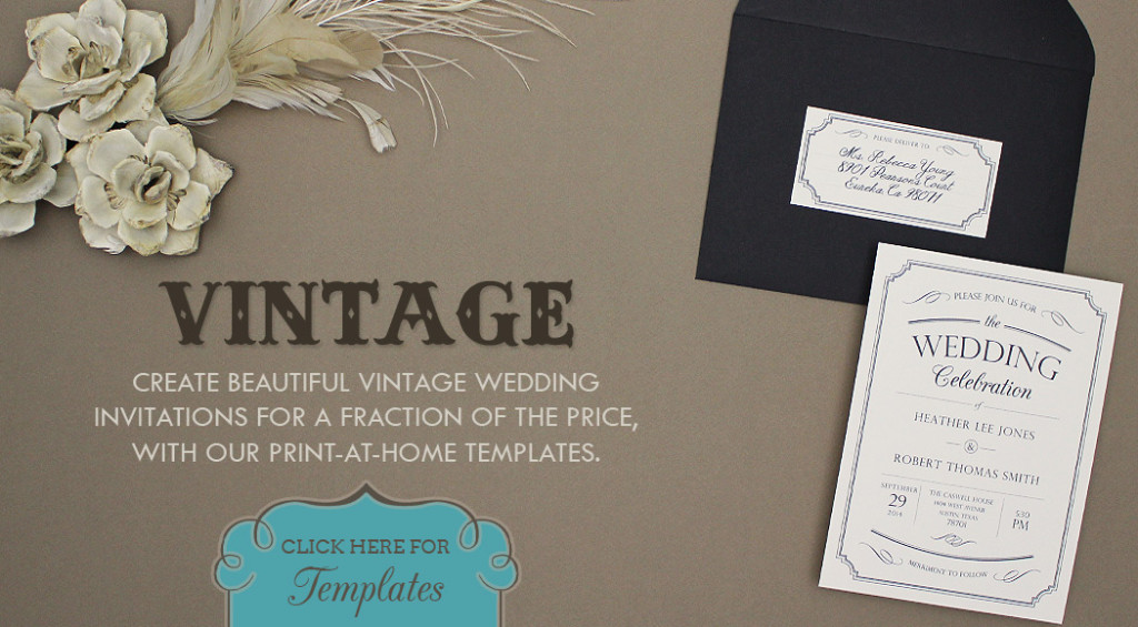 Vintage Wedding Invitation Templates | Download & Print