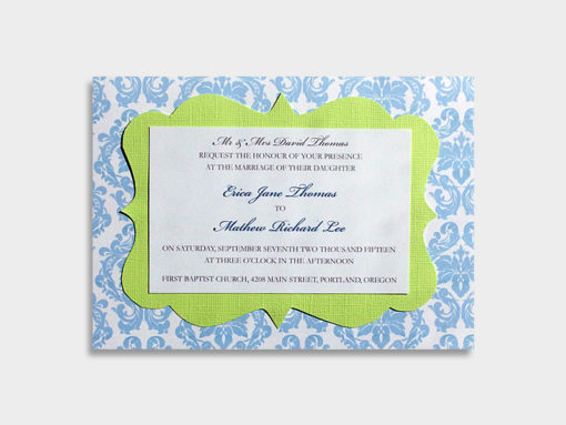 Sassy to Opulent DIY Damask Wedding Invitation