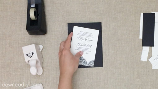 Free Lace Wedding Invitation Template and Tutorial