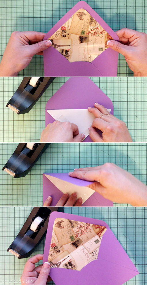DIY Wrapping Paper Envelope Liner