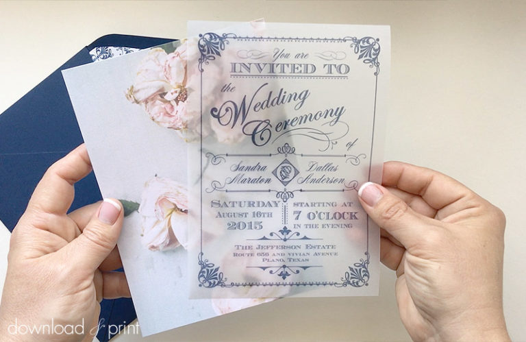 DIY Translucent Wedding Invitation with Vintage Charm