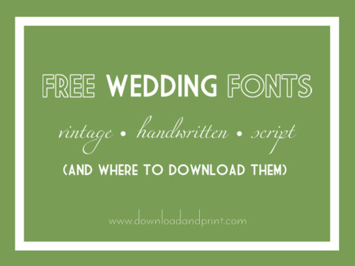 Free Wedding Fonts for your DIY Invitations