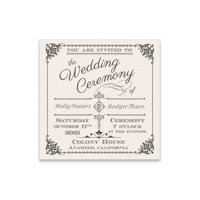 Ornate Vintage DIY Wedding Invitation Set | Download & Print
