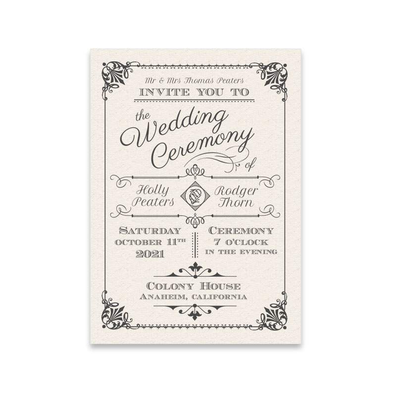 Ornate Vintage DIY Wedding Invitation Set | Download & Print