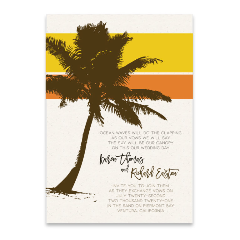 Palm Tree Sunset Wedding Invitation | Download & Print