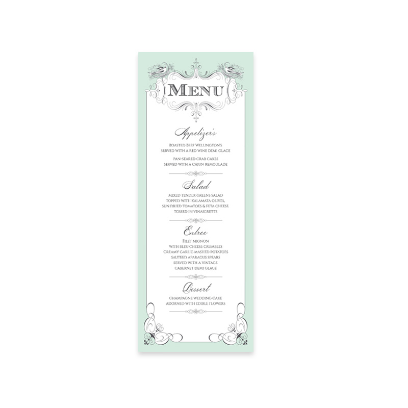 Victorian Menu | Download & Print