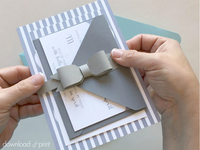 DIY Bow Tie Belly Band | Wedding Invitations