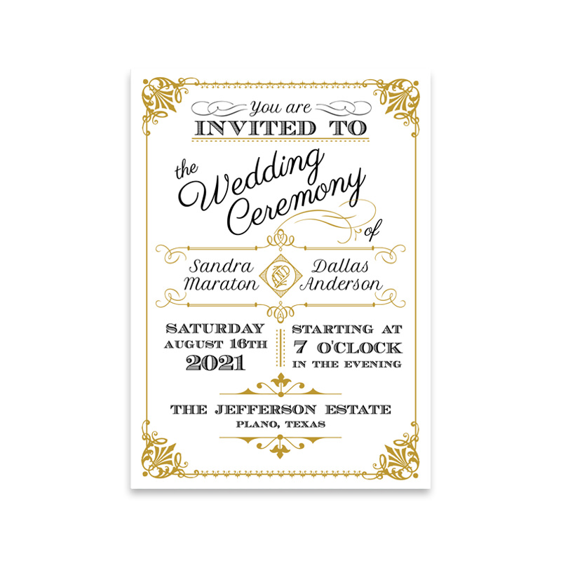 Ornate Vintage Wedding Invitation | Download & Print